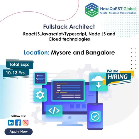 Hexaquest Global On Linkedin Fullstack Fullstackarchitect Reactjs Javascript Typescript