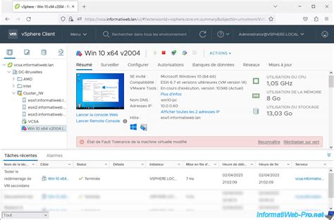 Enable VSphere FT On A Cluster To Benefit From Fault Tolerance On A VM In A VMware VSphere 6 7