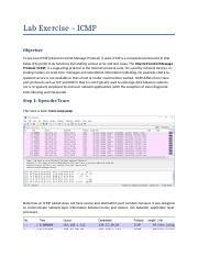 Lab Icmp Docx Lab Exercise ICMP Objective To See How ICMP Internet Control Message Protocol