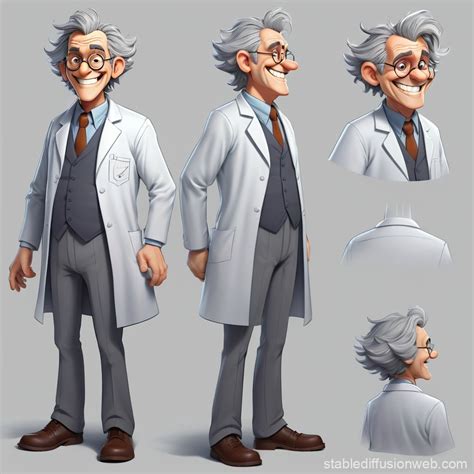 Mad Scientist Character Model Stable Diffusion Online
