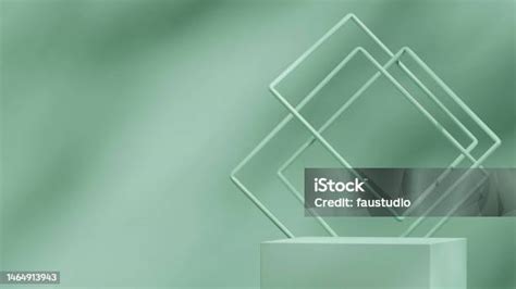 에메랄드 그린 3d 렌더링 모형 추상적인 배경이 있는 사각형의 빈 직사각형 연단 0명에 대한 스톡 사진 및 기타 이미지 0명