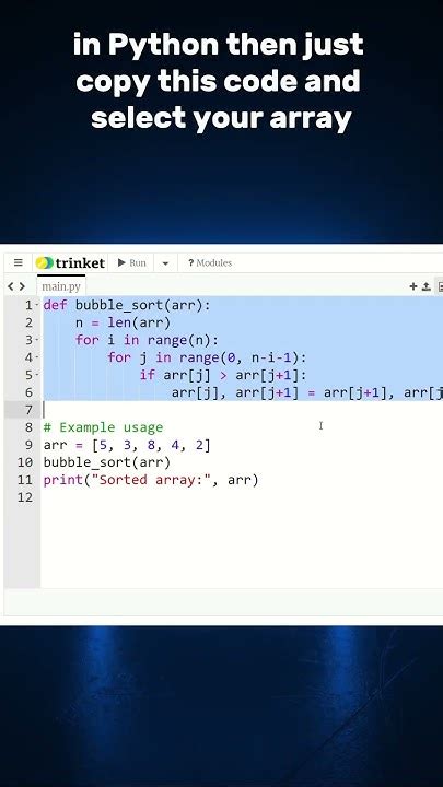 How To Make A Sorting Algorithim In Python Python Sortingalgorithms Bubblesort Youtube