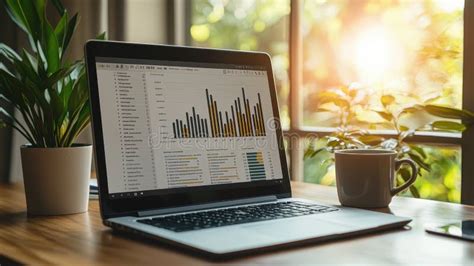 Data Analysis Session Home Office Digital Workspace Cozy Environment Daylight Productivity