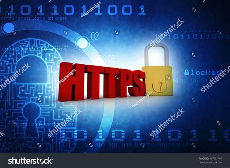 3d image hypertext transfer protocol secure stock illustration