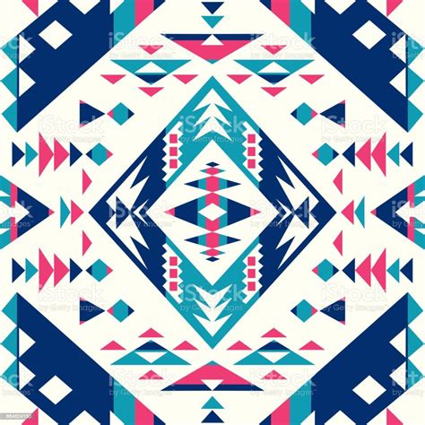 원활한 민족 패턴 질감입니다 기하학적 추상 나바호어 인쇄 소박한 장식 장식입니다 아메리카 원주민 패턴입니다 핑크 블루 색상입니다