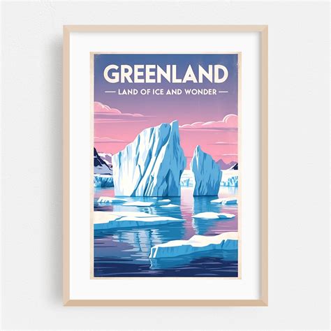 Greenland Vintage Travel Poster Land Of Icebergs And Wonders
