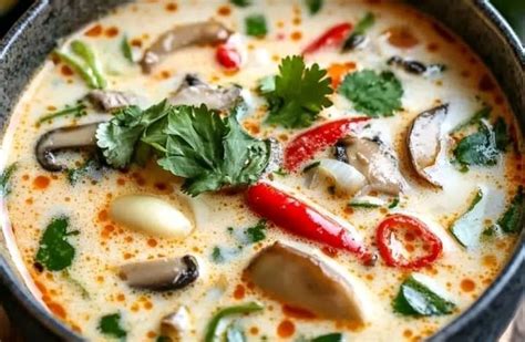 Thai Coconut Soup Tom Kha Recipe Cyssero