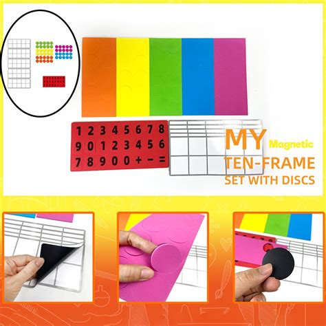 Magnetic Ten Frame Class Math Manipulative Subtrac Grandado