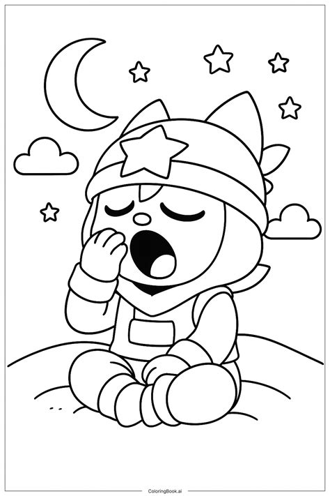 Trang Tô Màu Brawl Stars Sandy Ngáp Ngủ Ngái Có Thể In Miễn Phí Dưới