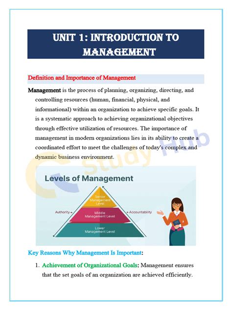 Unit 1 Introduction to Management | PDF | Business | Behavioural Sciences