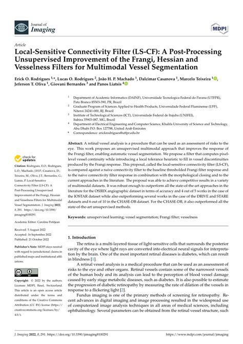 Pdf Local Sensitive Connectivity Filter Ls Cf A Post Processing
