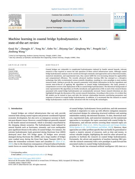 Pdf Machine Learning In Coastal Bridge Hydrodynamics A State Of The