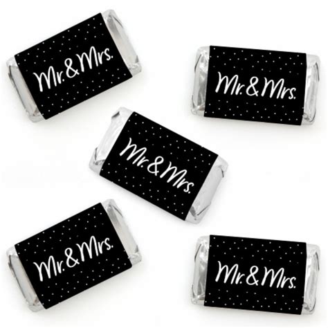 Big Dot Of Happiness Mr And Mrs Mini Candy Bar Wrapper Black