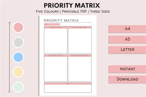 Priority Matrix Printable Organizer Plan Graphic By Pixelpearprints · Creative Fabrica