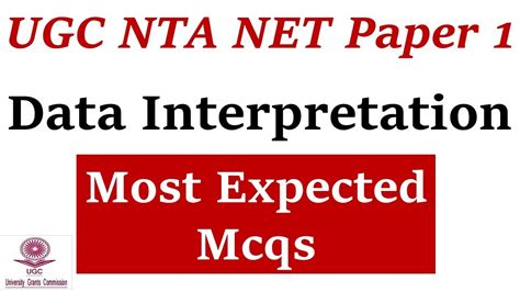 Data Interpretation Most Expected Mcqs Paper 1 Nta Ugc Net 2022 Youtube