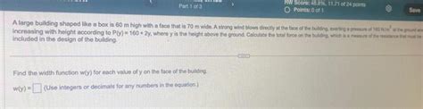 [answered] part 1 of 3 find the width function w y for each va