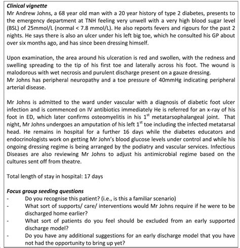 Example Of Clinical Vignette And Seeding Questions Used In The Staff Download Scientific