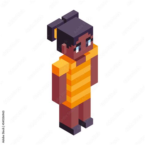 Isolated Girl Minecraft Vector Illustration Stock Vector Adobe Stock