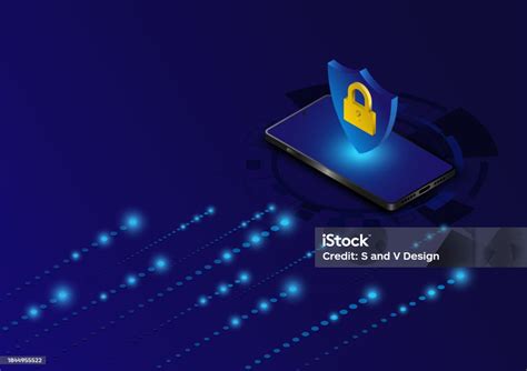 Isometric Mobile Phone Network Security Information Transfer Background Mobile Data Security