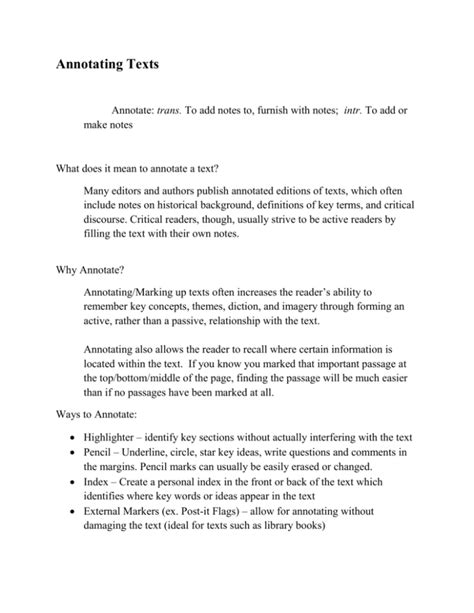 Annotating Texts