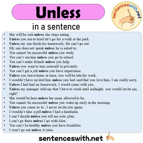 Sentences With Unless Archives Sentenceswithnet