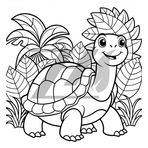 دانلود وکتور صفحه رنگ آمیزی لاک پشت کارتونی دانلود رایگان فایل لایه