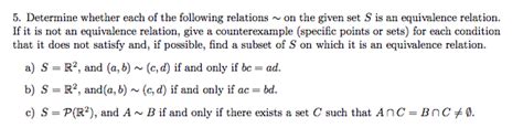Solved Determine Whether Each Of The Following Relations Chegg