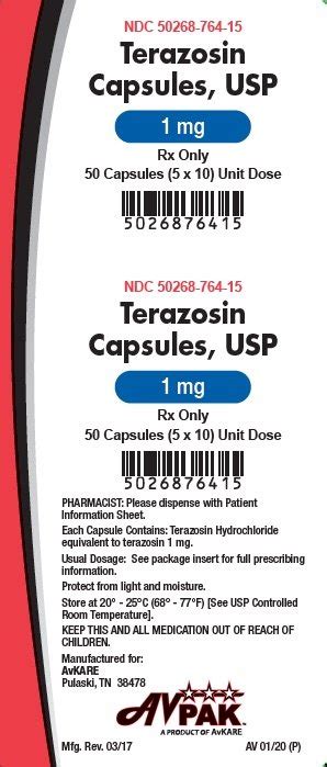 Terazosin Fda Prescribing Information Side Effects And Uses