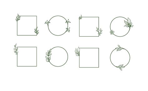 기하학적 인 꽃 프레임 테두리 화환 손으로 그린 그림 트렌디 한 선 그리기 가지와 자연 장식품이있는 라인 아트 스타일 0명에