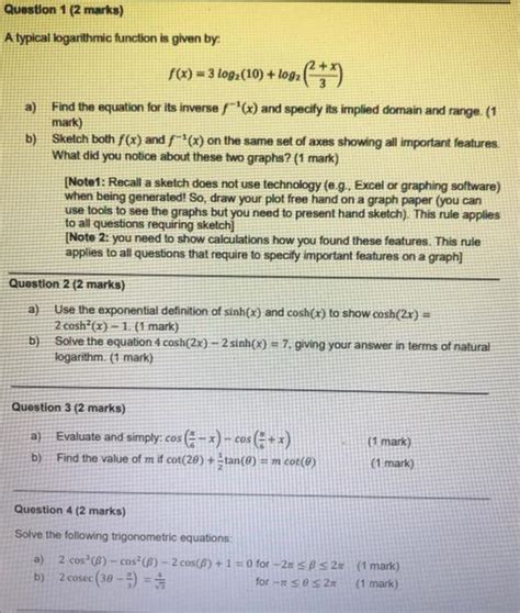 solved a typical logarithmic function is given by