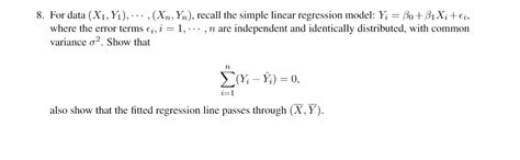 solved 8 for data x1 y1 xn yn recall the