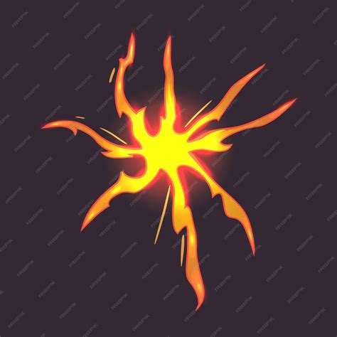 Premium Vector Cartoon Fire Game Effect Hot Flame Comic Graphic