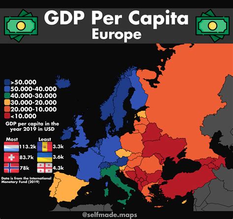 GDP per capita in Europe : MapPorn