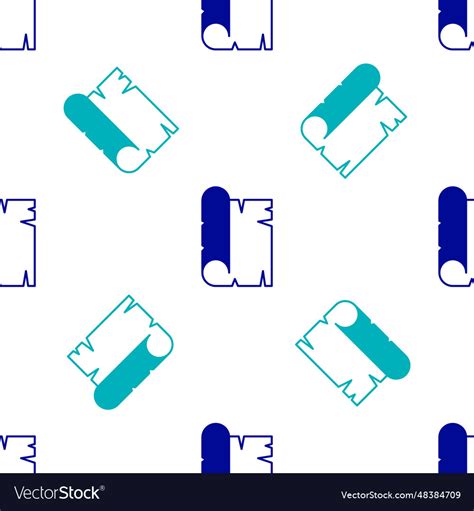 Blue Ancient Papyrus Scroll Icon Isolated Vector Image