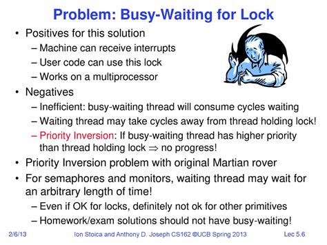 February 6 2013 Ion Stoica Cs162 Operating Systems And Systems Programming Lecture 5 Semaphores