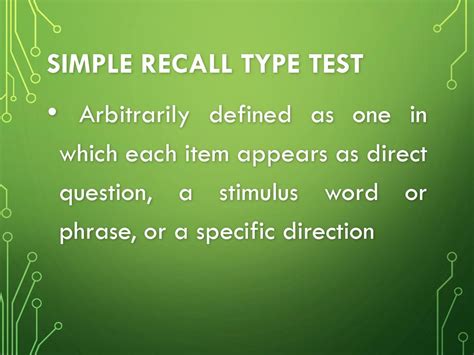 Simple Recall And Identification Type Of Tests Ppt Download Simple Recall And Identification Type Of Tests Ppt Download
