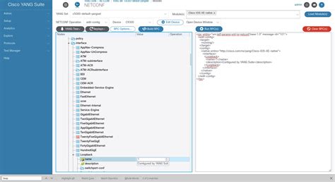 using yang suite with netconf