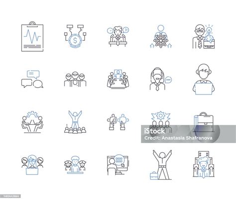 Employee Effectiveness Outline Icons Collection Productivity Efficiency Performance Quality