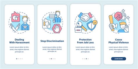 Dealing With Lgbt Issues Onboarding Mobile App Screen Walkthrough 4 Steps Editable Graphic