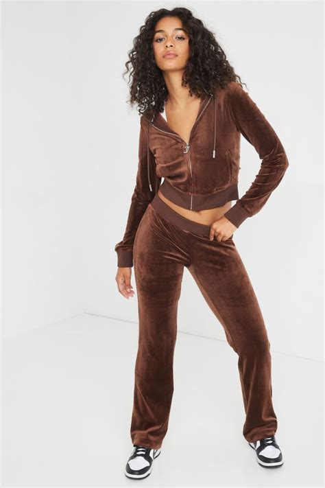 JUICY COUTURE OG Big Bling Velour Track Pants Brown | Juicy couture ...