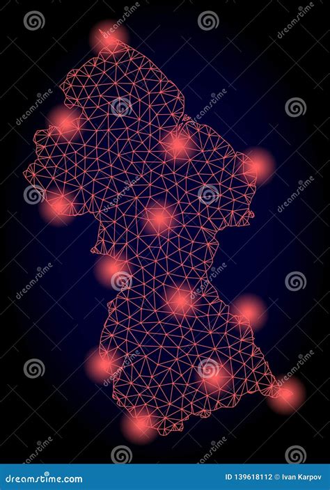 Guyana Map Light Connecting Effect Background Abstract Digital