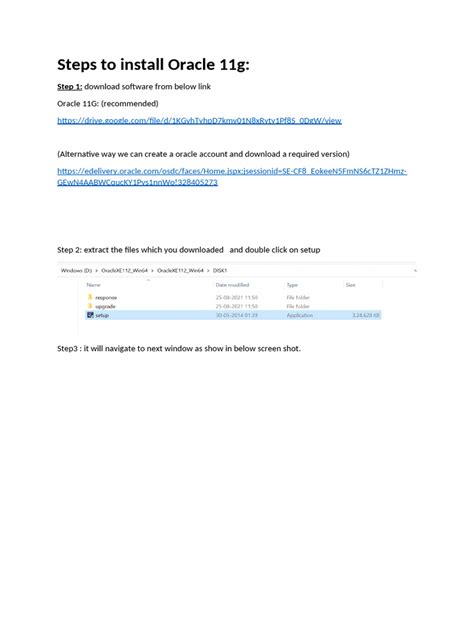 steps to install oracle 11g pdf