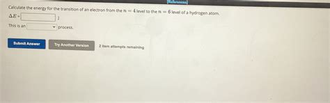 Solved [ieferences]calculate The Energy For The Transition