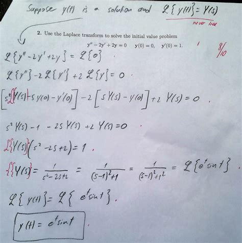 Ordinary Differential Equations Using Laplace Transform To Solve Y