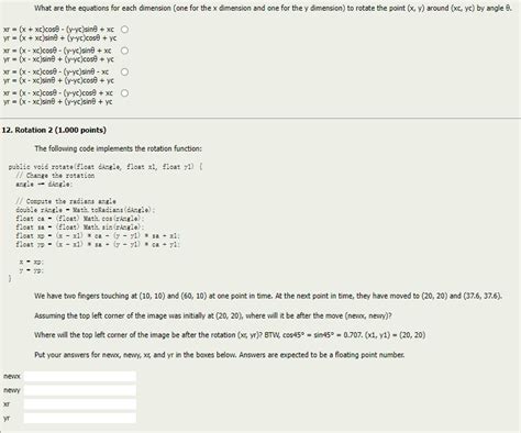Solved What Are The Equations For Each Dimension One For Chegg Com