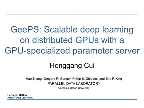 Pdf Geeps Scalable Deep Learning On Distributed Gpus With A Gpu