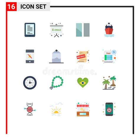 Flat Color Pack Of 16 Universal Symbols Of Speaker Audio Editing