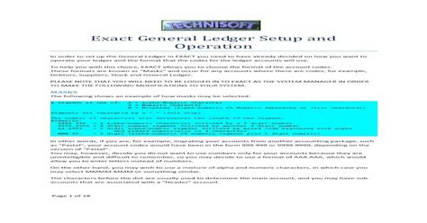 Pdf Exact General Ledger Setup And Operation General Ledger Setup And Operation Page 1 Of