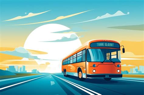 Vector Colored Bus Terminal Background Premium Ai Generated Image