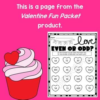FREEBIE FRIDAY 16 Even Odd Numbers Valentine Fun Packet TPT